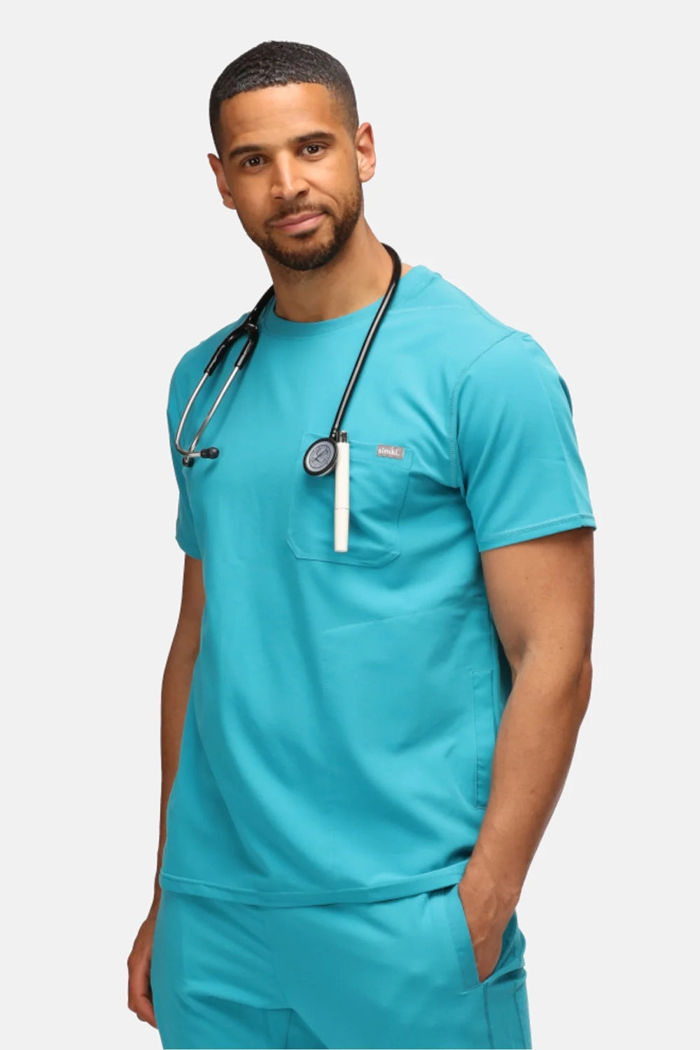 Miles Crew Neck Scrub Top Teal – La Beeby